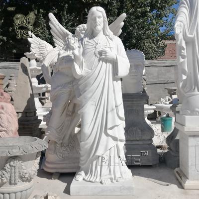 China Marble Life Size Christ Jesus Statue Christian Religious Figure Sculpture Hand Carved Outdoor Church Spot Goods for sale