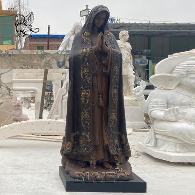 China Saint Mary Fatima Bronze Statue Life Size Sculpture St Virgin Mary Statues Religious Church Decoration for sale