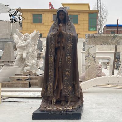 China Saint Mary Fatima Bronze Statue Life Size Sculpture St Virgin Mary Statues Religious Church Decoration for sale
