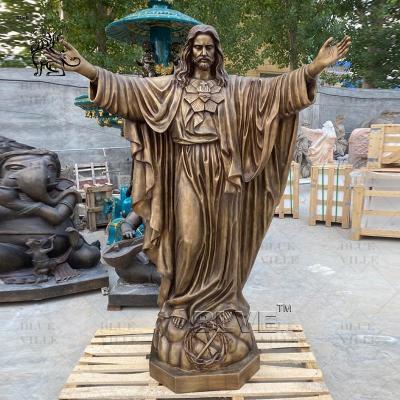 Китай Jesus Bronze Sculpture Open Arms Life Size Casting Metal Christ Religious Brass Statue Outdoor Church продается