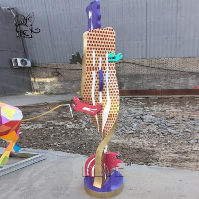 China Stainless Steel Sculpture hotel lobby Color Modern Metal Abstract Statues Home Decoration Outdoor Garden en venta