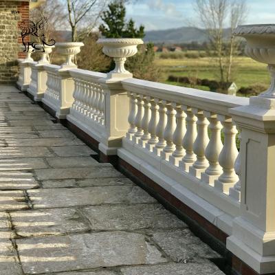 China White Stone Handrail Balustrade Marble Small Pillar Balcony Railing Design Flowerpot Hand Carved Home Decor for sale