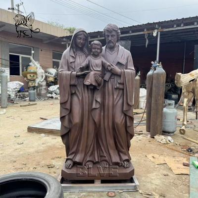 China Bronze Holy Family Sculpture Metal Art Religious Figure Casting Copper Statue Church Decoration Custom for sale