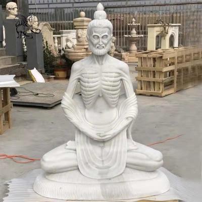China Vintage Marble Fasting Buddha Statue Hindu God Indian Religious Life Size for sale