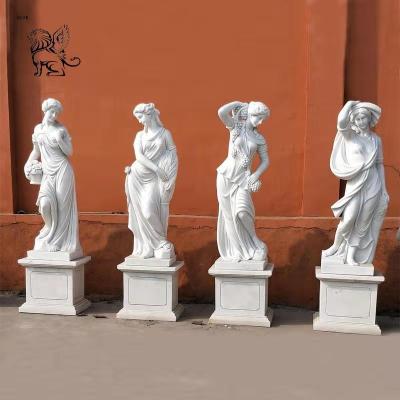 China Marble Four Season Goddess Statue Life Size Stone Carved Garden Sculpture for sale