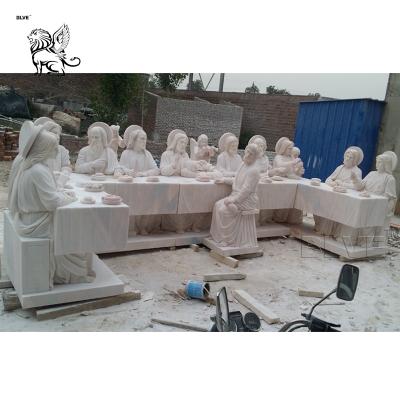 China Marble Last Supper Statue Church Decor stone Religious sculpture for sale