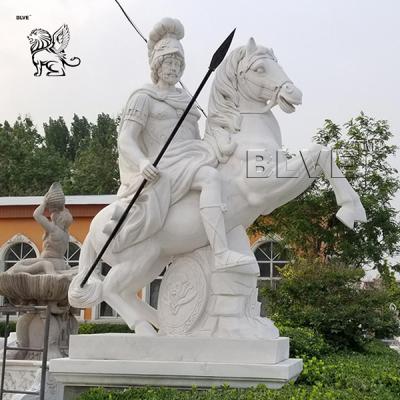 China marble greek warrior sculpture life size stone carved garden statue for sale