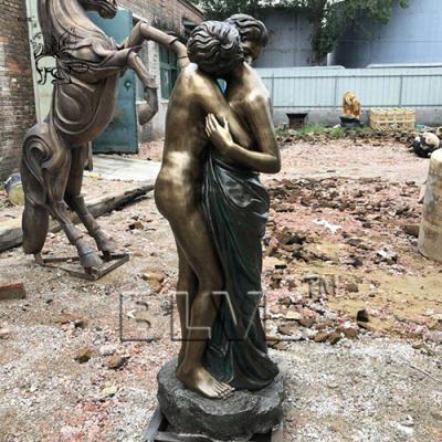 China Life Size Bronze As One' Love Statue brass couple Romantic sculpture for sale