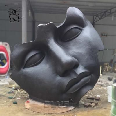 China Large Bronze Face Sculpture Abstract Garden Modern Art Metal Statues Decoration for sale