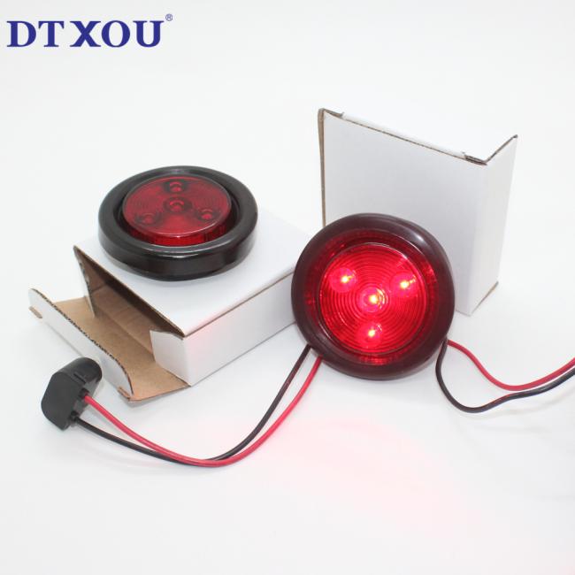 2inch 12v/24v Front Rear Marker Lamp Front Position Lamp Side Signal Lamp for Truck Trailer rear led lights with plug