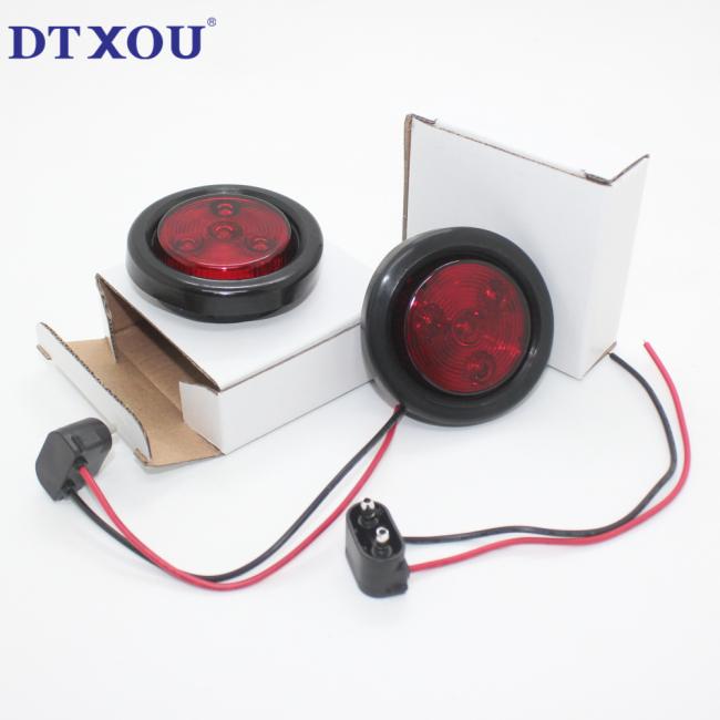2inch 12v/24v Front Rear Marker Lamp Front Position Lamp Side Signal Lamp for Truck Trailer rear led lights with plug