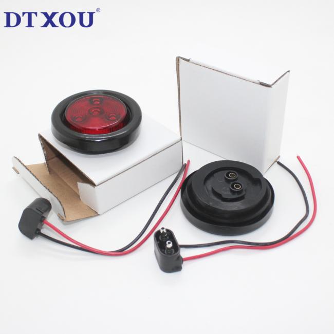 2inch 12v/24v Front Rear Marker Lamp Front Position Lamp Side Signal Lamp for Truck Trailer rear led lights with plug