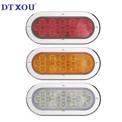 China 3.0 Watts 16pcs LED Chips SAE DOT 6 inch Oval LED Tail Lamp LED Stop Brake Light for sale