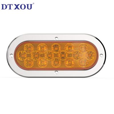 China 3.0 Watts 16pcs LED Chips SAE DOT 6 inch Oval LED Tail Lamp LED Stop Brake Light for sale