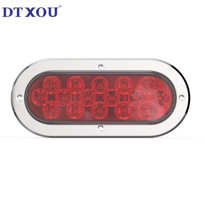 China 3.0 Watts 16pcs LED Chips SAE DOT 6 inch Oval LED Tail Lamp LED Stop Brake Light for sale