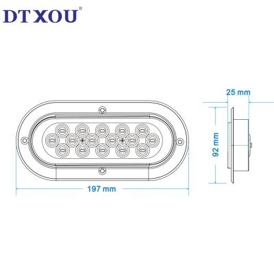 China 3.0 Watts 16pcs LED Chips SAE DOT 6 inch Oval LED Tail Lamp LED Stop Brake Light for sale