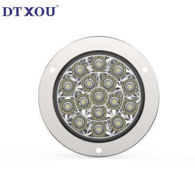 China 4 Inches Round Red/amber Led Ip67 Waterproof 10-30v Submersible Trailer Tail Lights With Brake Light/drl/flow Turn Signal Lamp for sale