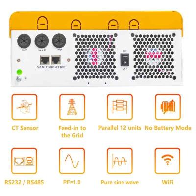 중국 5.5KW 단상 하이브리드 인버터 48VDC 순수 정현파 MPPT 조절 가능 충전 전류 전압 판매용