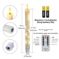 China Warm Yellow Electric Taper Candles Remote Control Flameless LED 9.8 Inch with Timer for sale