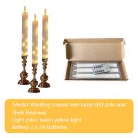 China Warm Yellow Electric Taper Candles Remote Control Flameless LED 9.8 Inch with Timer for sale