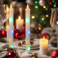China Warm Yellow Electric Taper Candles Remote Control Flameless LED 9.8 Inch with Timer for sale