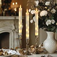 China Warm Yellow Electric Taper Candles Remote Control Flameless LED 9.8 Inch with Timer for sale