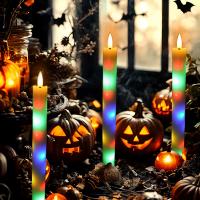 China Warm Yellow Electric Taper Candles Remote Control Flameless LED 9.8 Inch with Timer for sale