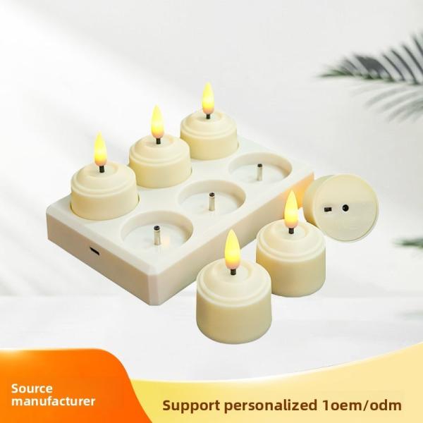 Quality Rechargeable LED Tea Light with Remote Control and Flickering Flame Effect for for sale