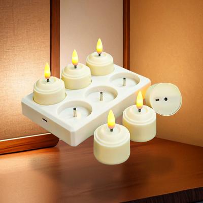 China Plastic Battery Operated Tealight Candle Remote Control Flameless Flickering Tea Lights Warm White for sale