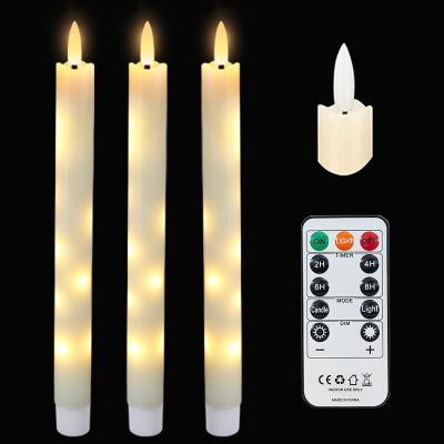 China Glossy LED Wax Taper Candles 6.5 Inch LED Flameless Candles Customized for sale