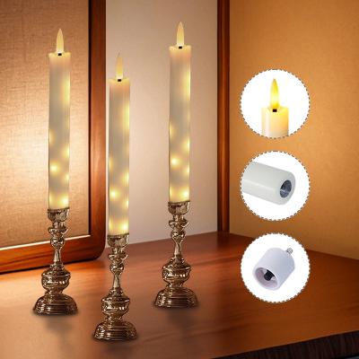 China Fake Flameless Taper Candles Warm Yellow LED Battery Candlesticks for sale