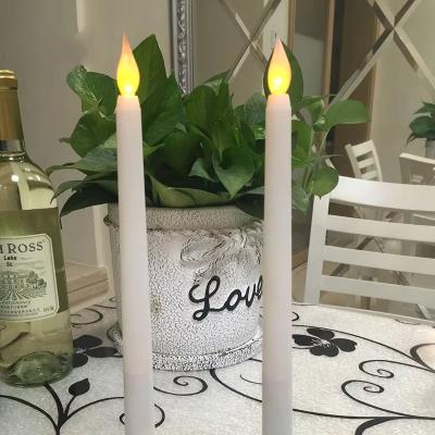 China Eco Friendly Taper Candle Lights Cylinder Long Battery Operated Candles Handmade for sale