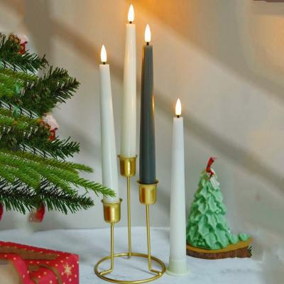 China Customized Flameless Taper Candles Handmade Real Wax Pillar Candles Eco Friendly for sale