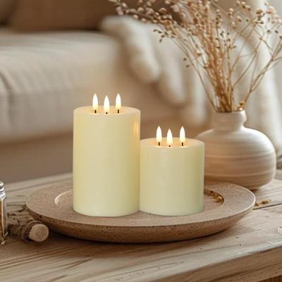 China Table Candle  Lights Decor Remote Control Paraffin Bullet 3-Wick LED Candle  for Home Wedding Decorations Christmas Halloween for sale