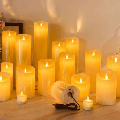 China Romantic LED Electronic Tapered Candles Flickering Flameless Candle Light Moving Wick Battery Operated Wax for Home Decoration for sale
