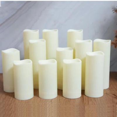 China 9pcs Set Hot Sale Battery 5.5cm Diameter Flameless Moving Wick Plastic Led Candle Light for Wedding Birthday Party Decoration for sale