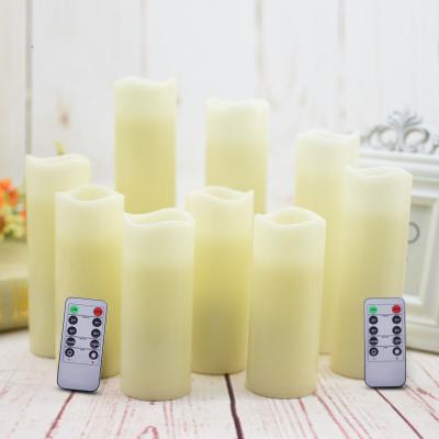China Set of 24 Ivory White Unscented Waterproof Outdoor Flameless LED Candles with 4 Remote and Timer for Halloween Wedding Festival for sale