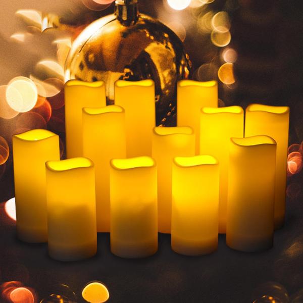 Quality Flameless Led Candles Battery Operated with 10-key Remote Timer 12 Piece for sale