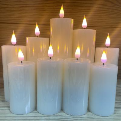 China Hight Quality Products Real Wax 10-key Remote Control Set of 9 Led Candle for sale