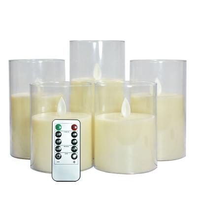 China Wholesale Ivory Pillar Wedding Guest Gift Simulated Plastic Battery Operated Led Candles With Remote Control for sale