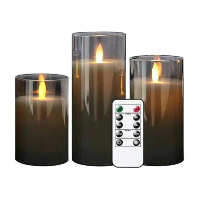 China Warm White LED Pillar Candles Customized Real Wax Flameless Candles Handmade for sale