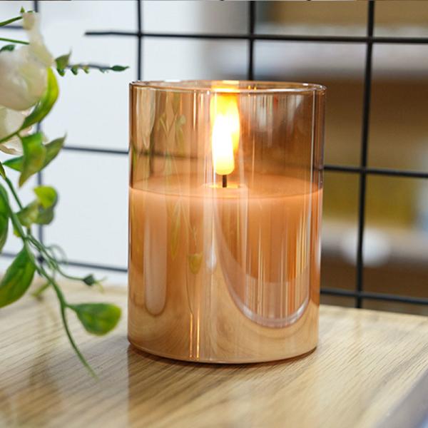 Quality Remote Control Warm White Smokeless LED Glass Flameless Candle for Home for sale