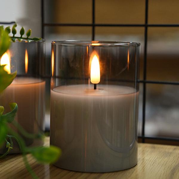 Quality Remote Control Warm White Smokeless LED Glass Flameless Candle for Home for sale