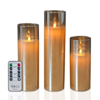 China Flameless LED Pillar Candles Polished Flickering Battery Operated Candle For Home Decoration for sale