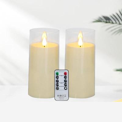China Remote Control LED Pillar Candles Waterproof Flameless Electric Candle Handmade for sale