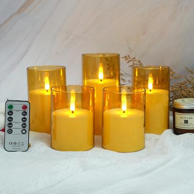 China Customized Acrylic Tea Light Candles Home Luminous LED Candle Wireless for sale