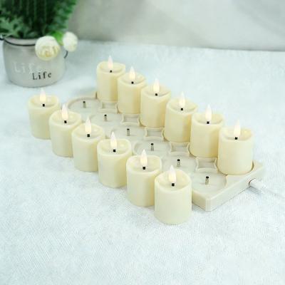 China Rechargeable LED Tealight Candle with Remote Control USB Charging and Realistic Flickering Effect for Home Decor for sale