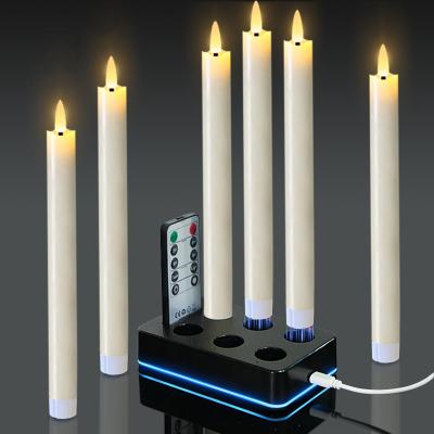 China Rechargeable Remote Control Flame-Free LED Candle with Timer and Charging Base for Safe Home Decoration for sale
