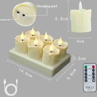 China Rechargeable Remote Control LED Tea Light Candle 3D Real Flame 5m Range Timer for sale