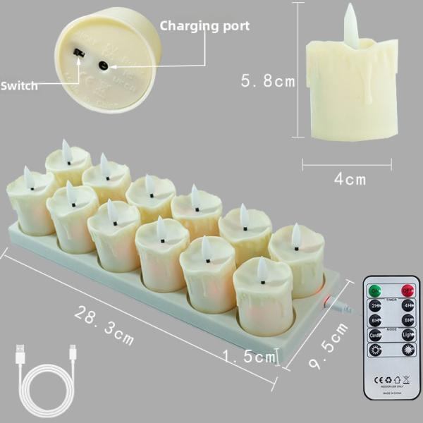 Quality USB Electric Lighter Remote Control 3D Real Flame Rechargeable Plastic Tealight Candle for Halloween and Weddings for sale